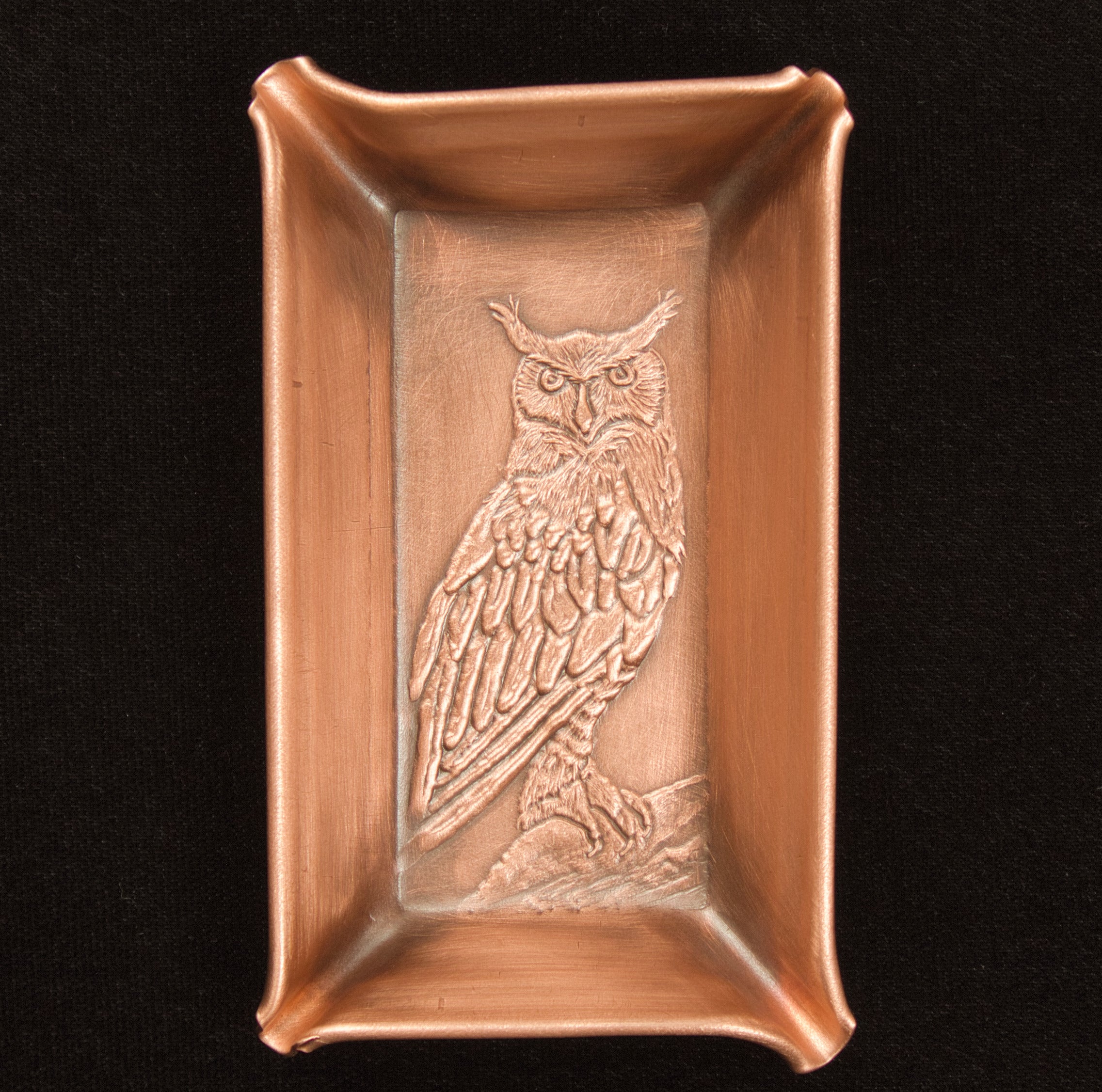 Great Horned Owl Handmade Mini Ring Tray, 2" x 3.5, GHOMR23 – Copper ...